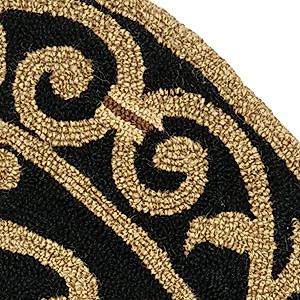 SAFAVIEH Chelsea Collection 1'7" x 3' Black HK11A Hand-Hooked French Country Wool Accent Rug