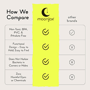 Moonlight Silicone Teethers for Babies, Baby Teether for Infants, Toddlers, Newborns, Dishwasher and Freezer-Safe Teething Toy, White - Moonjax