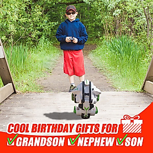 HCTENGIINE Birthday Graduation for Boys Gifts Outdoor RC Fall Toys Remote Control Snake, RC Stunt Snake 360° roll Toys，2 Batteries 30+min，Toys for 6+ teen boys, Green toy