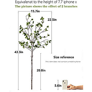 Artificial Plant 43.3 Inch Green Branches Leaf Shop Garden Office Home Decoration (2 pcs)