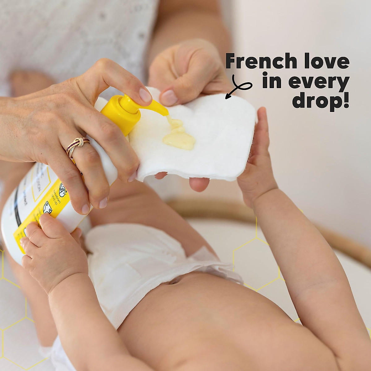 La Petite Creme Premium French Diapering Gift Set: Includes Organic Diapering Lotion (8 oz), Travel-size Liniment Baby Lotion (2 oz), 1 Travel-size Diaper Balm (1 oz), 50 Disposable Cotton Pads