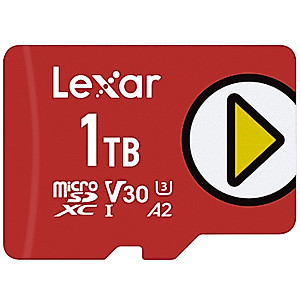 Lexar 1TB PLAY micro SD Card, UHS-I, C10, U3, V30, A2, Full-HD Video, Up To 150MB/s, Expanded Storage for Nintendo-Switch, Gaming Devices, Smartphones, Tablets (LMSPLAY001T-BNNNU)