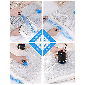 Vacuum Storage Bags 12 Pack Jumbo Vacuum Sealed Bags for Clothing Vacuum Seal Bags Space Saver Bags Compression Bags Vacuum Bags for Travel with 1 Electric Pump