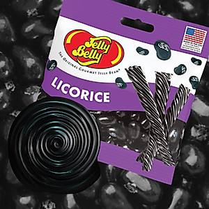 Sweetzo - Buttered Popcorn and Licorice Flavor Jelly Beans, Most Controversial Weird Flavored Candies, Movie Night Essentials Candy Snack Kit, Pack of 2, 3.5 Ounces