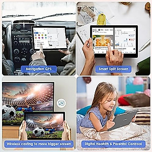 LNMBBS Android Tablet 10 Inch, 4GB RAM 64GB Storage, Android 12.0, Octa-Core Processor, Tablet with Keyboard, Large Battery, Dual Camera, Wi-Fi, Bluetooth, GPS, Mouse,Tablet Cover, Tablet,Gray