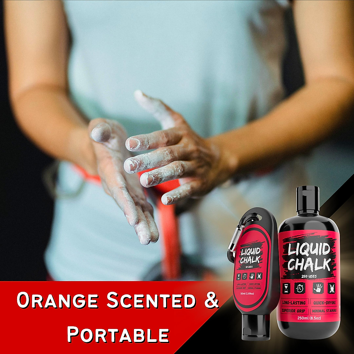 PowerGrip Liquid Chalk - Ultimate Grip Enhancer for Gym, Weightlifting, Climbing & Powerlifting - Long-Lasting Gymnastics Chalk for Rock Climbing, Cheer, and Lifting - Superior Hold, No Mess