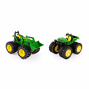 Monster Treads John Deere Super Scale Combine Toy Set - Includes John Deere Tractor Toy, John Deere Gator, and Combine Farm Toys - Toddler Toys Ages 3 Years and Up Green