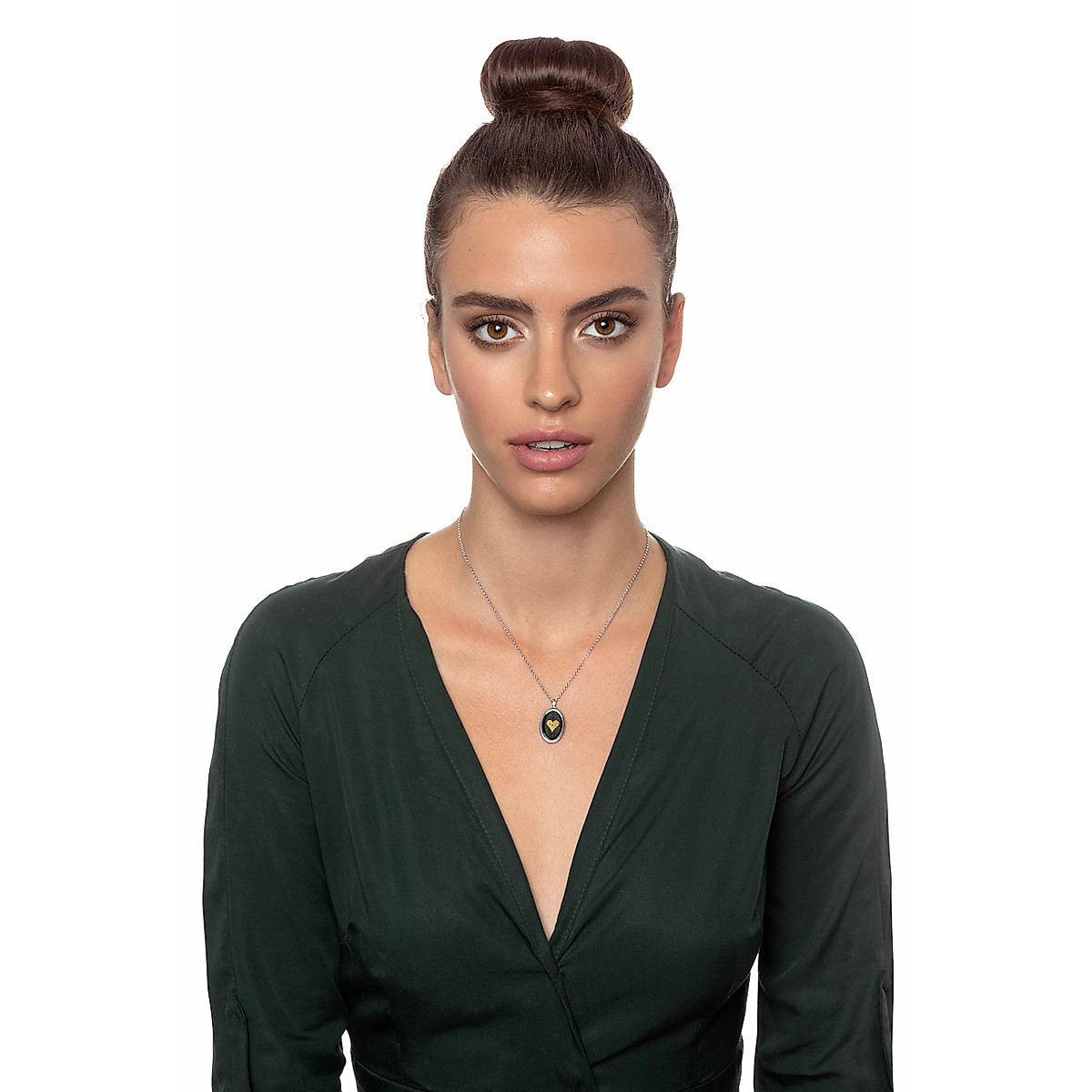 NanoStyle Love Necklace I Love You Pendant inscribed in 120 languages in Pure Gold on Onyx Romantic Christmas Jewelry for Wife 925 Sterling Silver Birthday Gemstone for Women, 18" Chain