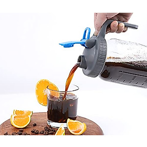 GMEPOCH Mason Jar Pitcher Cold Brew Coffee Maker 32 Oz Glass Mason Iced Coffee Maker With Filter Airtight & Leak-Proof Pitcher 1 Quart