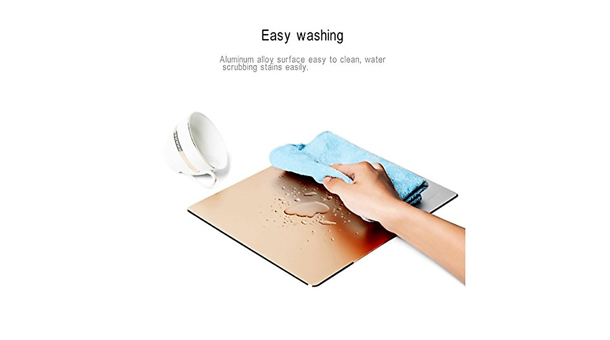 Qcute Gold Aluminum Gaming Mouse Pad for Precision & Style