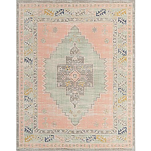 Unique Loom Whitney Collection Southwestern Geometric Area Rug (8' 0 x 10' 0 Rectangular, Powder Pink)