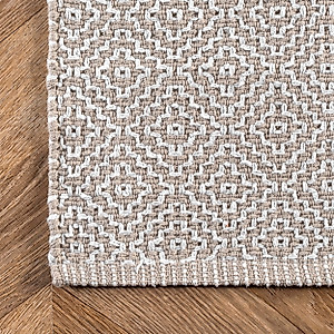 nuLOOM Lorretta Geometric Cotton Area Rug, 8x10, Taupe