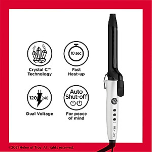 Revlon Crystal C + Ceramic Hair Curling Iron | Long-Lasting Shine and Less Frizz, (1 in)