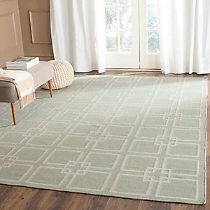 MARTHA STEWART x SAFAVIEH MSR1151C Square, Dance Wool & Silk Area Rug, 8' x 10', Cement Gray