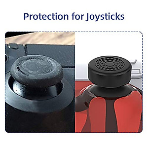 NexiGo PS5 Controller Faceplate with Thumb Grips, Replacement Shell Decoration Accessories, Grip Decorative Strip for Sony Playstation 5 DualSense Controller, Camouflage Red