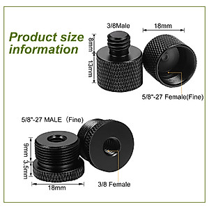 Frienda 8 Pieces Mic Stand Adapter Mic Thread Adapter Set 5/8 Female to 3/8 Male and 3/8 Female to 5/8 Male Screw Adapter Thread for Microphone Stand Mount to Camera Tripod Adapter