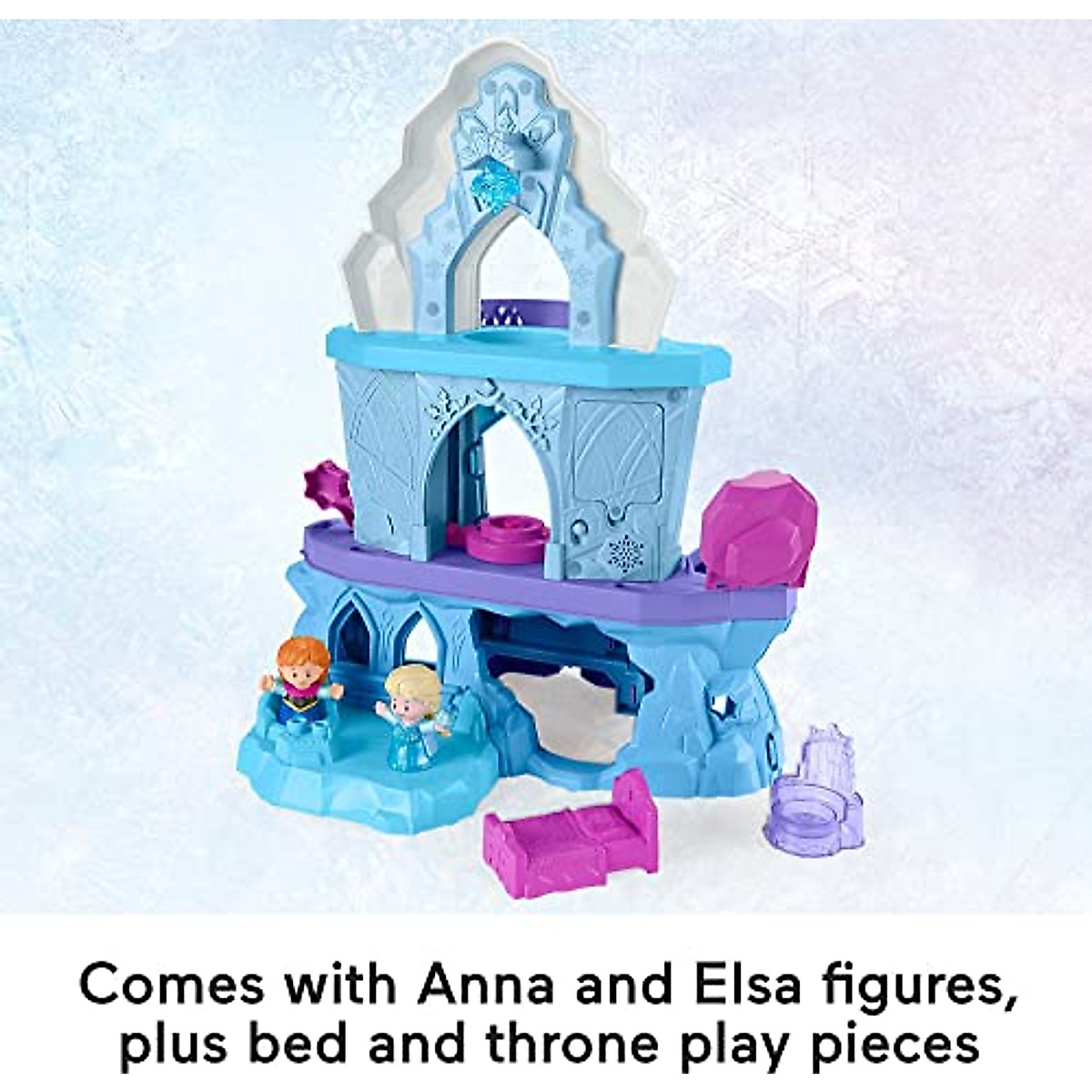 Disney Frozen Toddler Playset Little People Elsa’S Enchanted Lights Palace With Anna & Elsa Figures For Ages 18+ Months