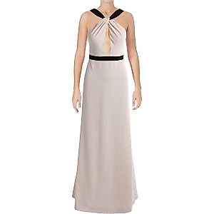 Jill Jill Stuart Women's Halter Gown, Powder/Black, 0