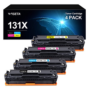 131X 131A Toner M251nw Toner Compatible Cartridge Replacement for HP 131X CF210X 131A Toner Cartridge 4 Pack Compatible with HP Pro 200 Color M251nw M251n, Pro 200 Color MFP M276nw M276n Printer