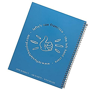 Left-Handed Only from Lefty's Wide Ruled Notebook with Logo Cover, Set of 3, Assorted Colors