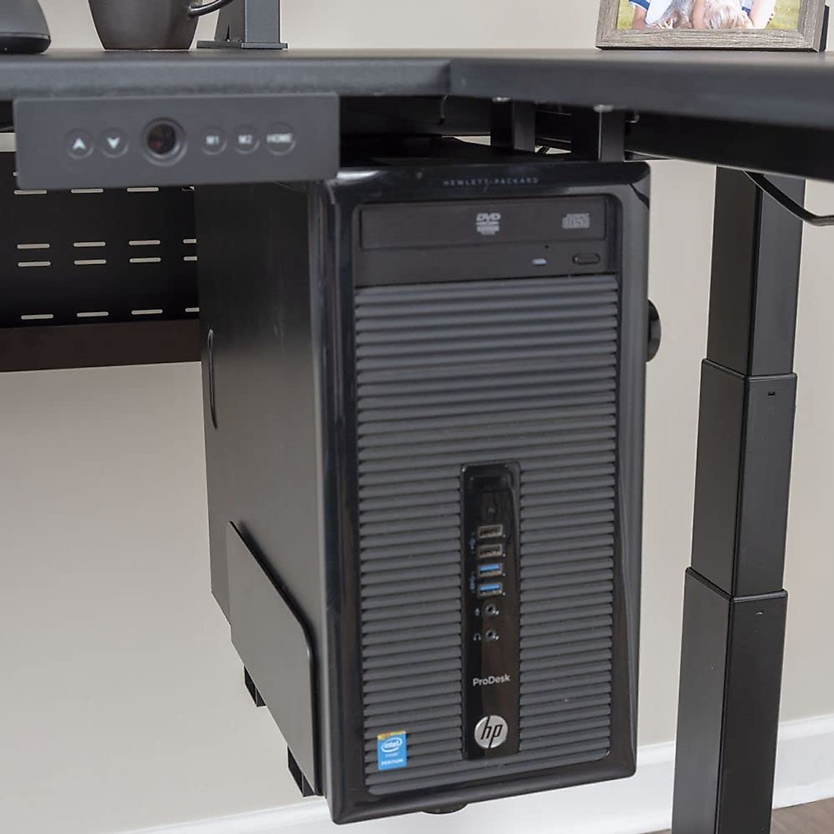 Stand Up Desk Store Adjustable CPU Desktop Computer Tower Holder Under Desk Mount