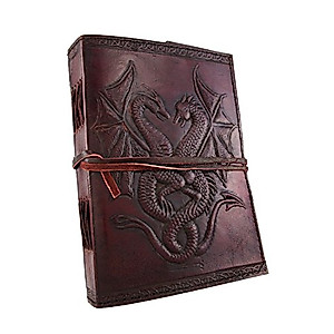 Embossed Leather Dual Dragons 120 Leaf Journal