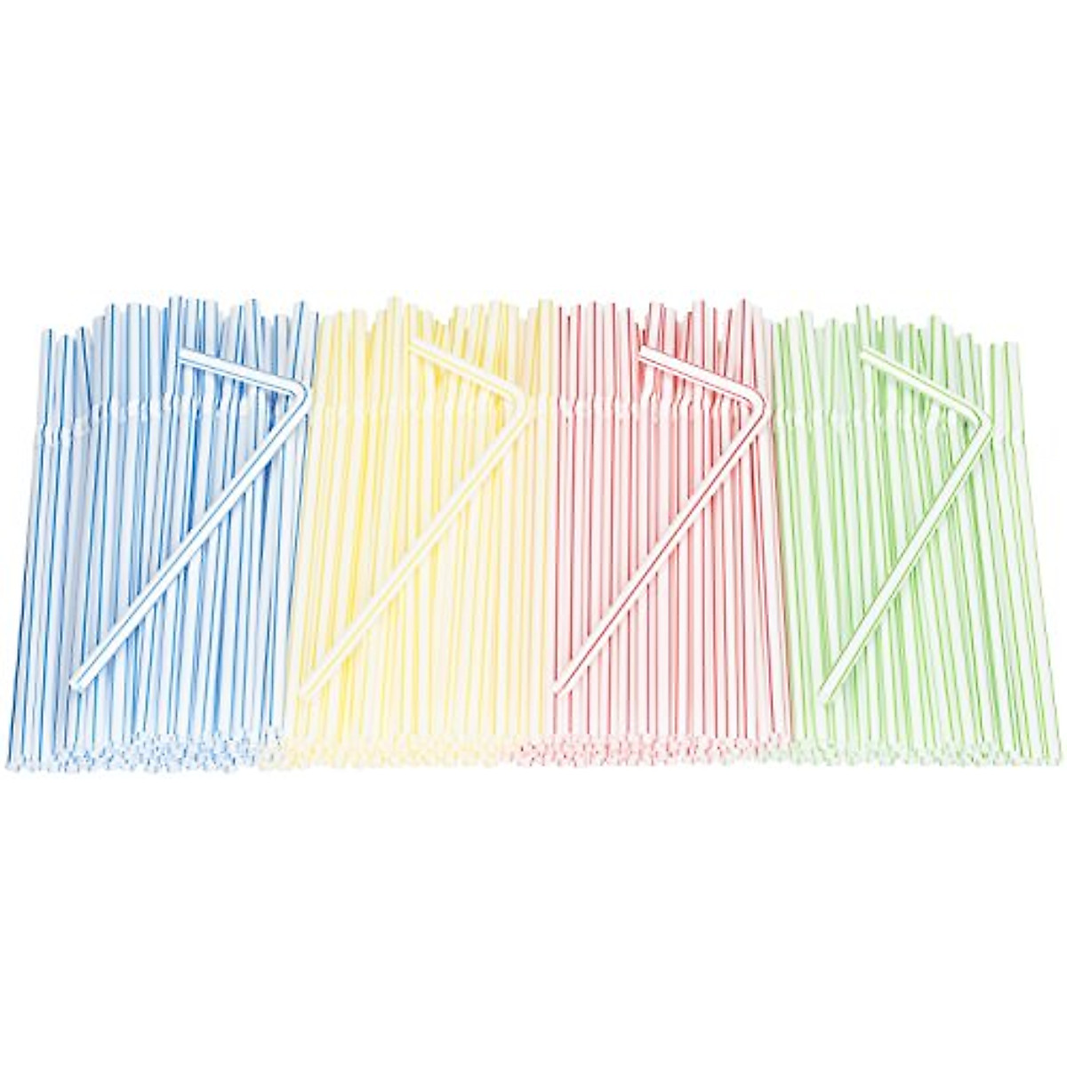Flexible Plastic Straws Colored BPA-Free Disposable Bendy Straw 8" Long (200 Pack, Colorful)