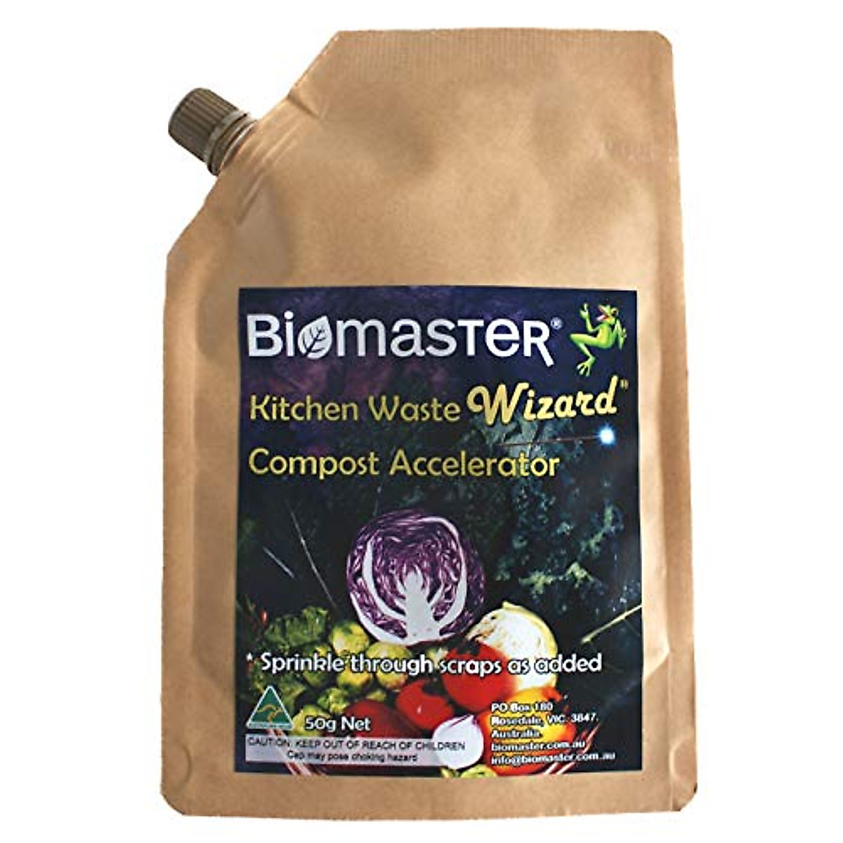Kitchen Waste Wizard Compost Accelerator, 50g Spout Pack, (100% Natural Concentrate)