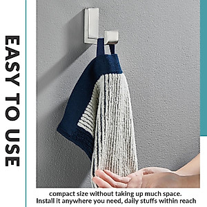 APLusee Brushed Nickel Towel Hook, 304 Stainless Steel Versatile L Shape Clothes Holder, Practical Bathroom Kitchen Storage Hanger, Wall Mounted