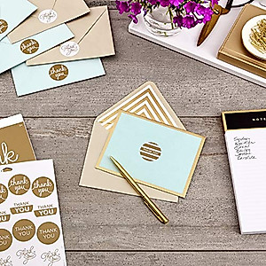 Hallmark Thank You Stickers (Pack of 10 Sheets, 200 Gold Foil Stickers)