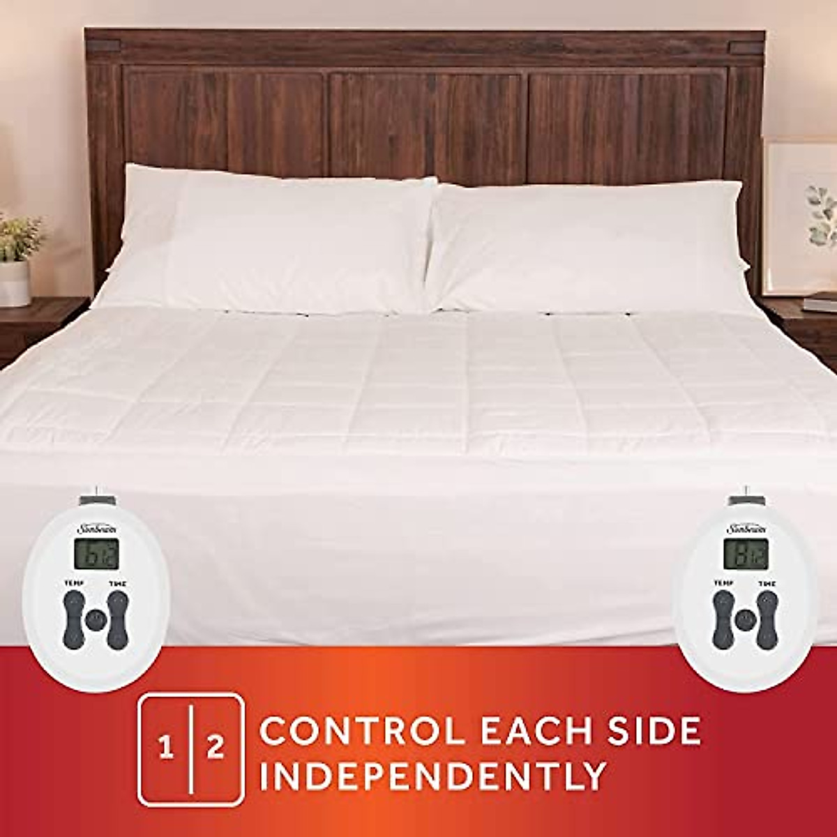 Sunbeam Luxury Quilted Electric Heated King Mattress Pad