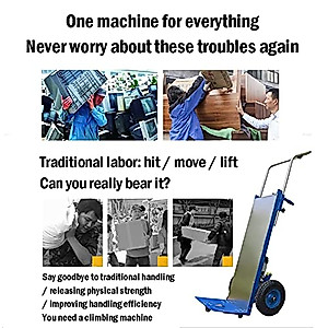 WTHOME Hand Truck Stair Climber Electric, 200 kg Capacity - Sack Rodel Labor-Saving Hand Truck, with Maintenance-Free Brushless Motor, Removable Battery, S-Shaped Support Arm