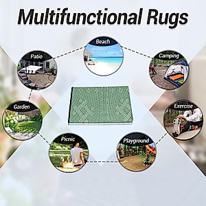 ARSUK Outdoor Plastic Rug for Patio Clearance 59"x39", Beach Picnic Blanket, Reversible Floor Mat for Garden, Camping Carpet, RV Porch, Deck, Backyard, Balcony, Lightweight Foldable