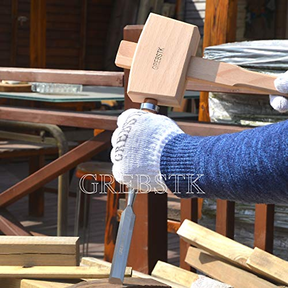 GREBSTK 4PCS Professional Wood Chisel Tool Sets Sturdy Chrome Vanadium Steel Chisel, 1/4 inch,1/2 inch,3/4 inch,1 inch (Oxford Bag)