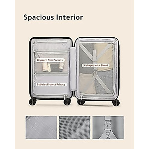 LUGGEX PC 24 Inch Luggage with Spinner Wheels - Hardside Expandable Medium Checked Luggage - Aluminum Corner for Hassle-free Travel