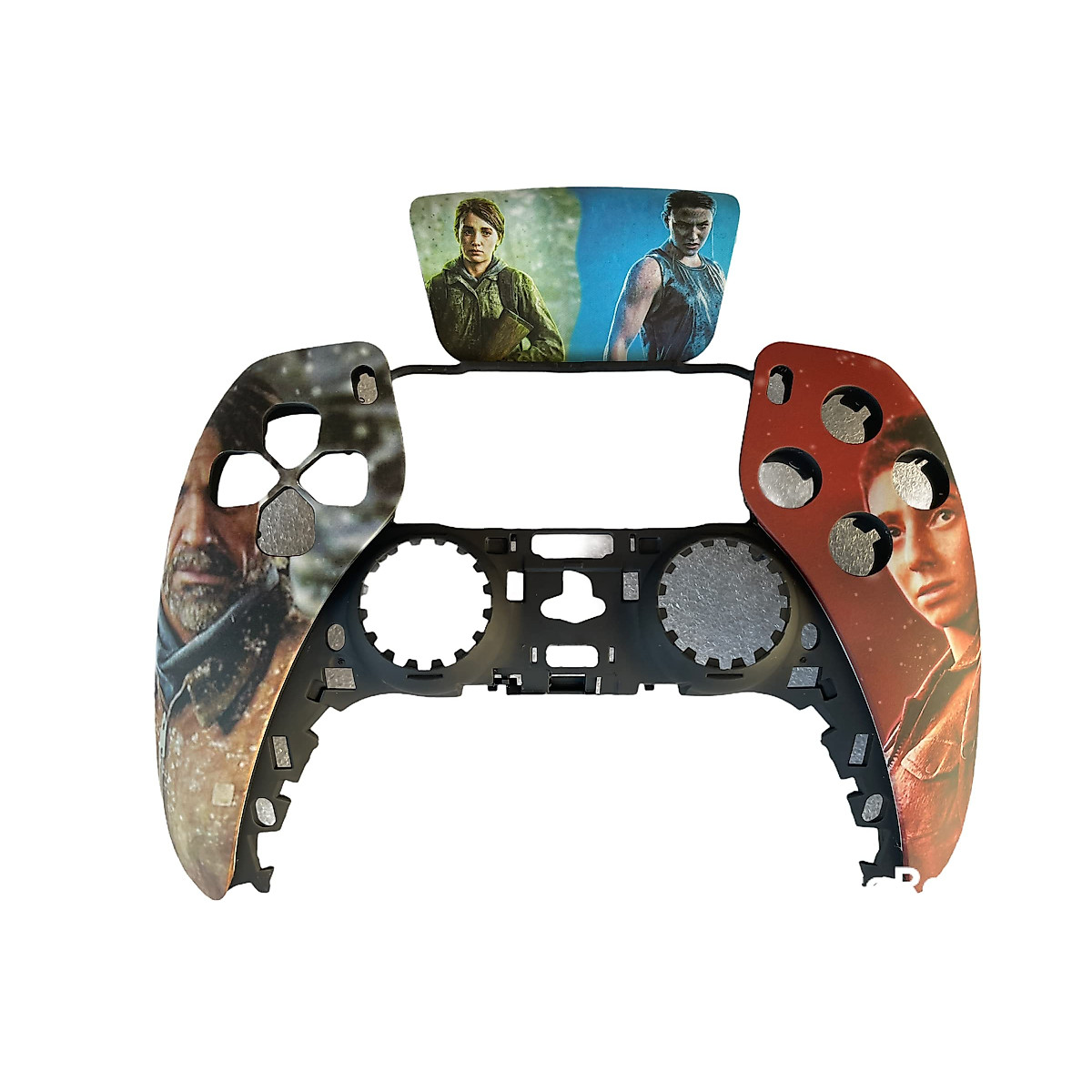 TLOU2 Fan Art Foursome Replacement Front Housing Shell Faceplate and Touchbar for PS5 Controller
