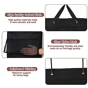 IIITHREE 1 Pack Purse Handbag Organizer, 8 Pockets, Oxford Cloth+Mesh, Hanging Purse Organizer Handbag Storage Over The Door Organizer Hanging Closet Organizer and Storage (Black)