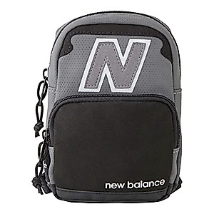 New Balance Mini Backpack, Legacy Micro Travel Bag For Men and Women, Black and Grey, One Size