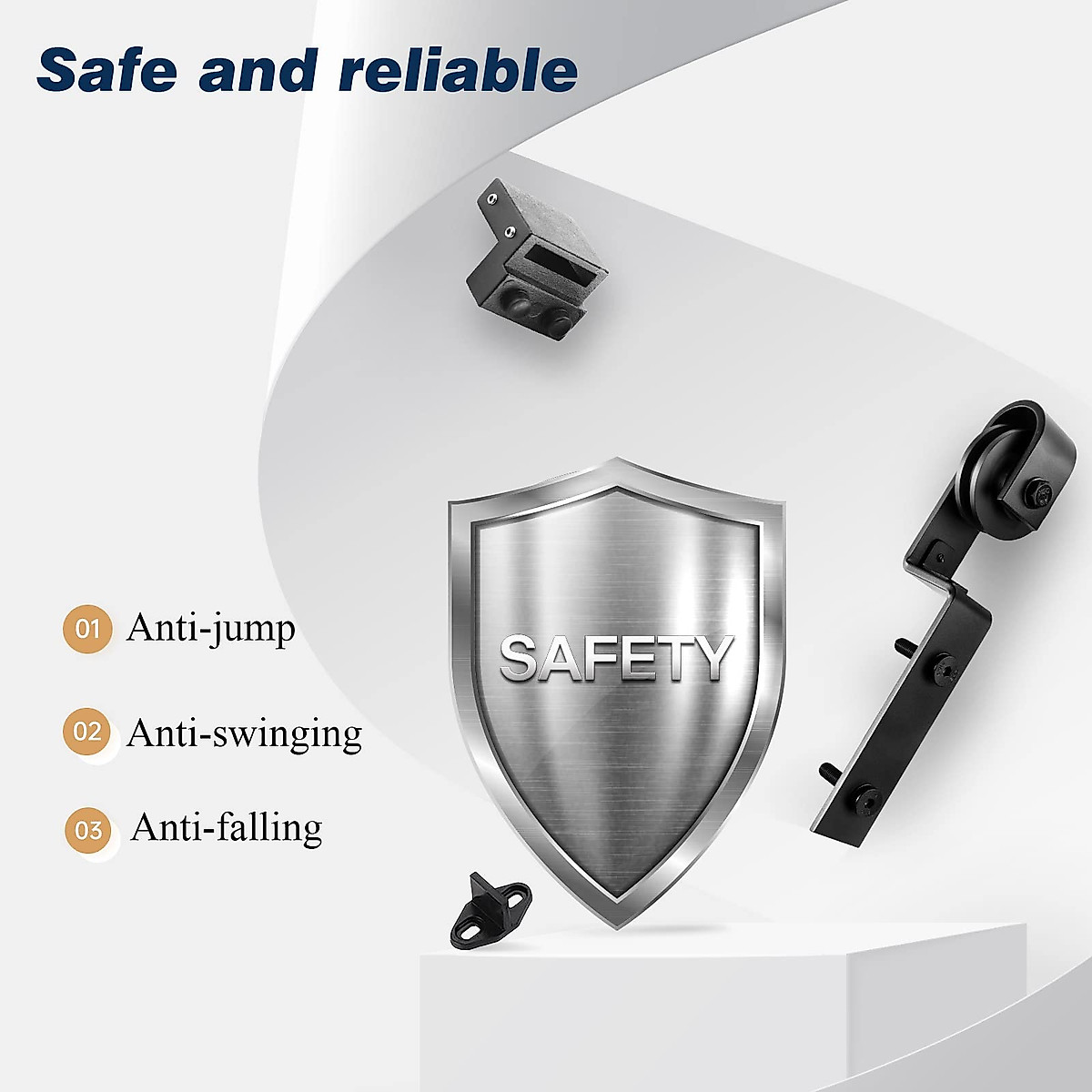 EaseLife 10 FT Bypass Double Sliding Barn Door Hardware Kit,Single Track,Heavy Duty,Slide Smoothly Quietly,Easy Install (10FT Track Kit for Double 65" Wide Door)