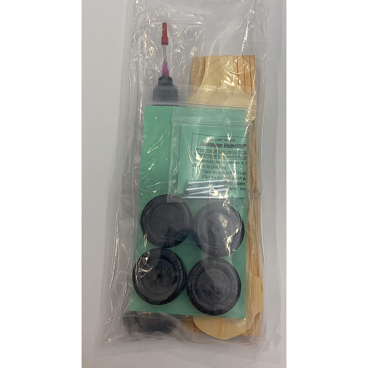 Maximum Velocity Pine Derby Car Kit | Derby Car Kit Includes Speed BSA Wheels, Axles, Graphite & Tungsten Weight | Maxinator Pinewood Car