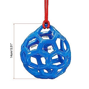 PATIKIL Horse Treat Ball Feeder, Rubber Goat Slow Feeding Hay Feeder Bag Relieve Stress Hanging with Rope for Stable Stall, Blue