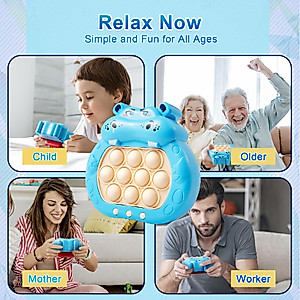 Raripida Pop Light Up Game, Handheld Fidget Light-up Pop Toys for Kids 6-12, Push Pop Sensory Toys with Memory Games, Stress Relief Pop Puzzle Game for Boy Girl Teens, Pink