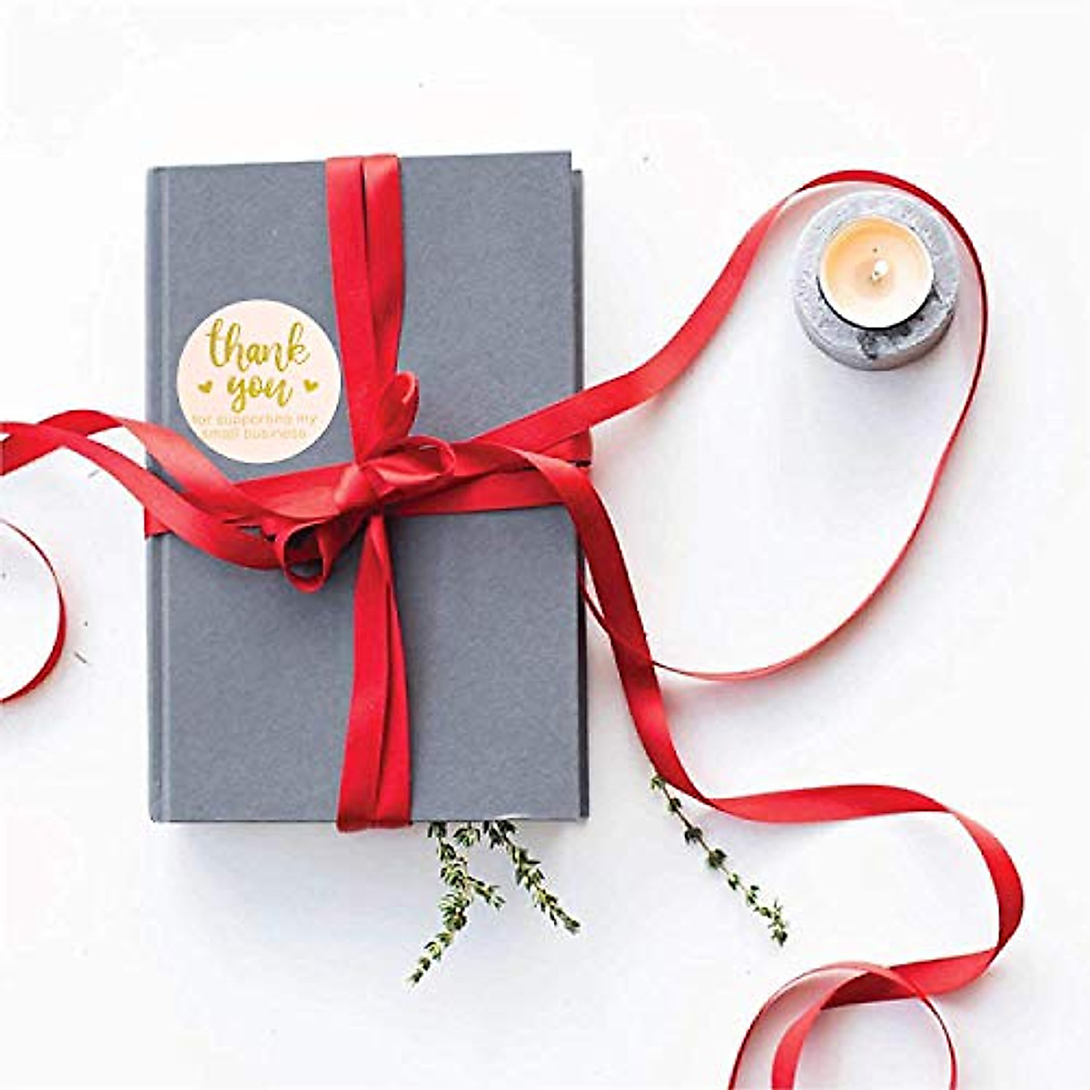 Thank You Stickers, 1.5" Multiple Color Golden Font Design Thank You Stickers, 500 Labels Each Roll