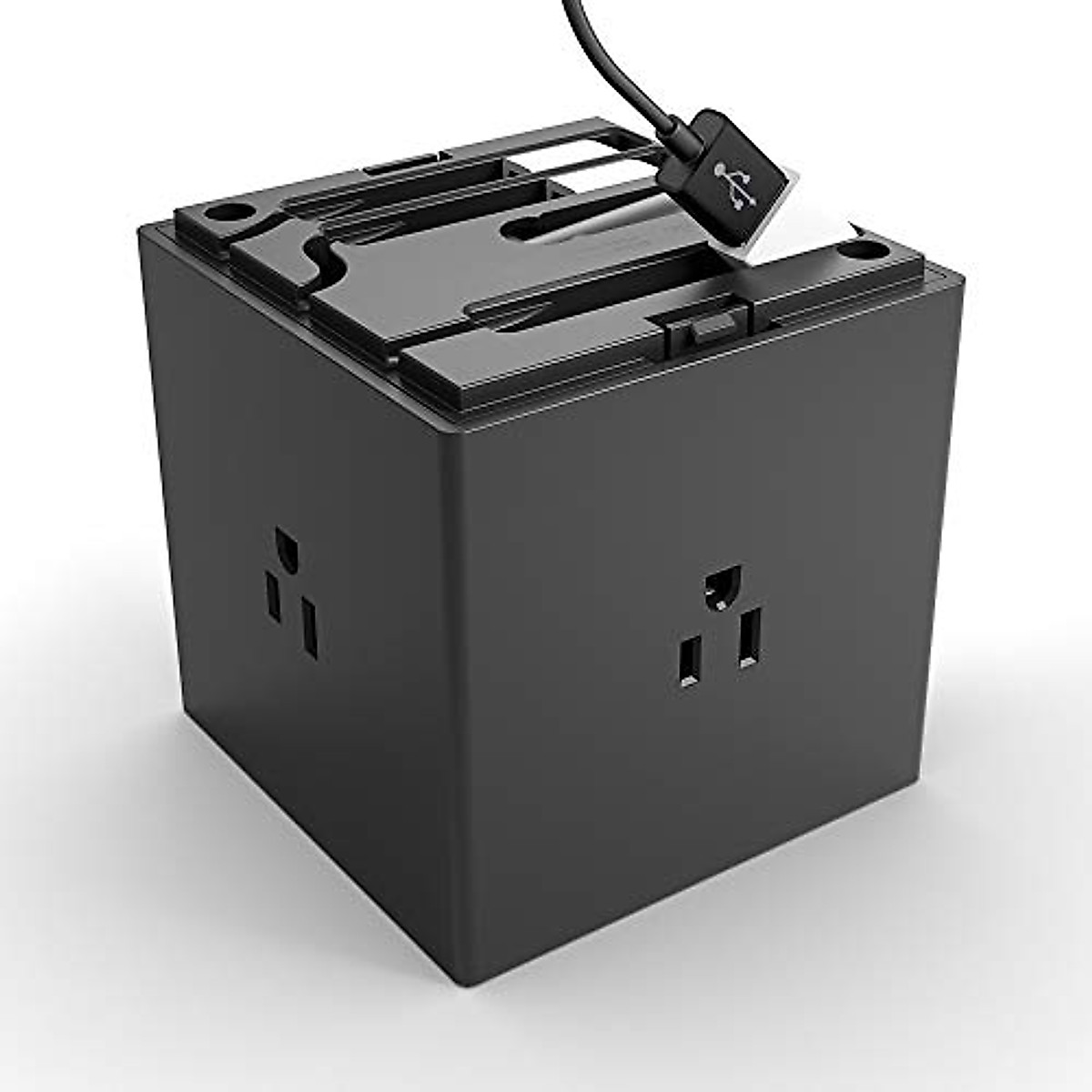 Belkin Power Strip Surge Protector - 4 Multiple Outlets & 4 USB Charger Ports, Cube Outlet Extender for MacBook, iPhone 11/12 Pro Max, Galaxy S20+/Note 20 Ultra, Home, Office, Travel & Desktop - Black