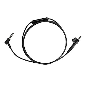 kwmobile Headphone Cable for Bose Around Ear AE2 / Around Ear AE2i / AEII - 150cm Replacement Cord with Microphone + Volume Control - Black