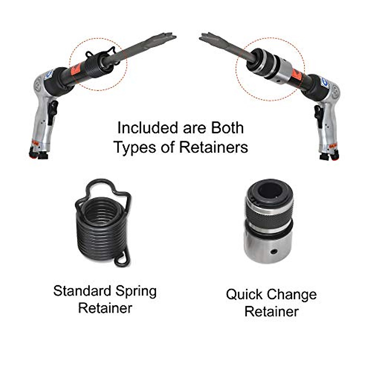 Buyer$ Lair Kit - CP714 Heavy Duty Air Hammer & 8940158924 Quick Change Retainer & CA155807 6 pc Chisel Set (9 pc Bundle)