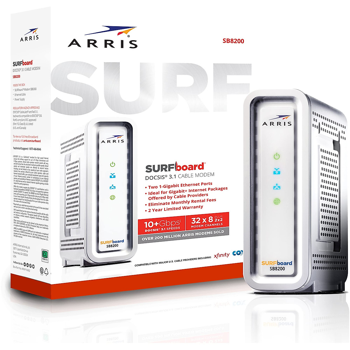 ARRIS Surfboard SB8200 DOCSIS 3.1 Cable Modem, 1000205