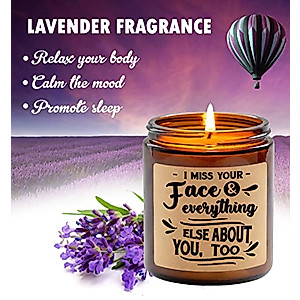 Scented Candles - I Miss Your Face & Everything Else About You Too - Thinking of You Gifts for Men - Boyfriend - Girlfriend - Lavender Scented Candles - Soy Candles