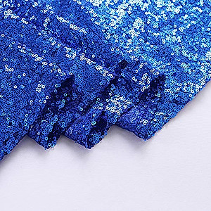 Trlyc 2FT by 8FT Fathers'Day Royal Blue Sequin Curtain Backdrop for Christmas Wedding Party