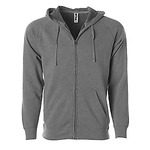 Global Blank Lightweight Zip Up Hoodies Men Extra Soft Fleece Hooded Sweatshirt Light ,Nickel,XXX Large